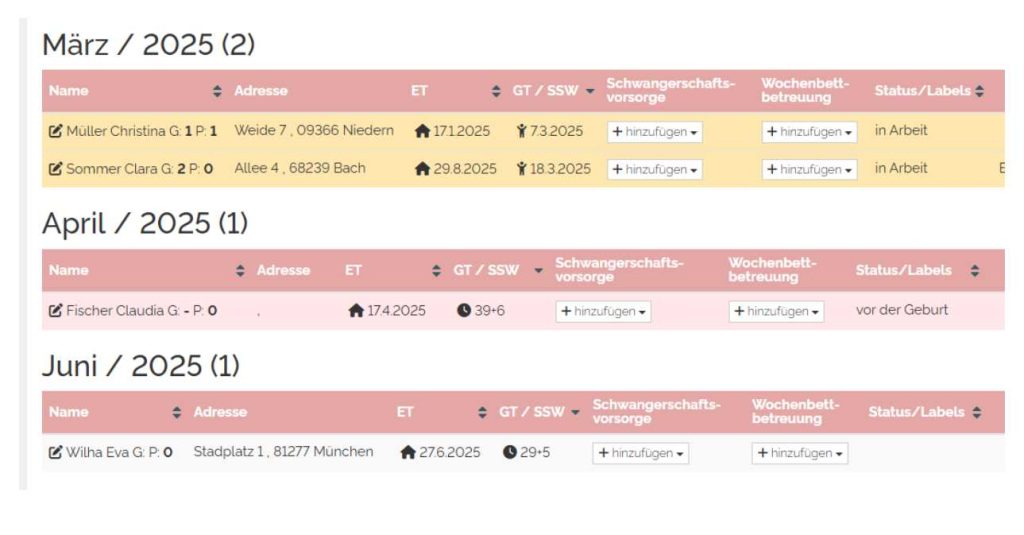 Funktionen - Hebamio
